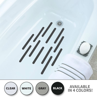7.5" Bath Tub Shower Safety Adhesive Treads Non Slip Strips, 12 Pack, 4 ...