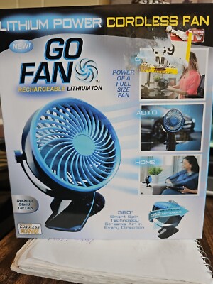 Spark Go Fan Lithium Power Cordless Fan Rechargeable As Seen on TV | eBay