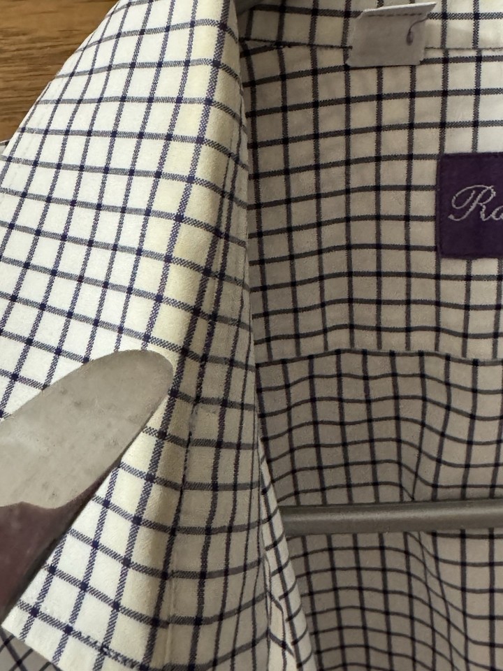 Ralph Lauren Purple Label Men’s Dress Shirt White & Purple Plaid Read ...