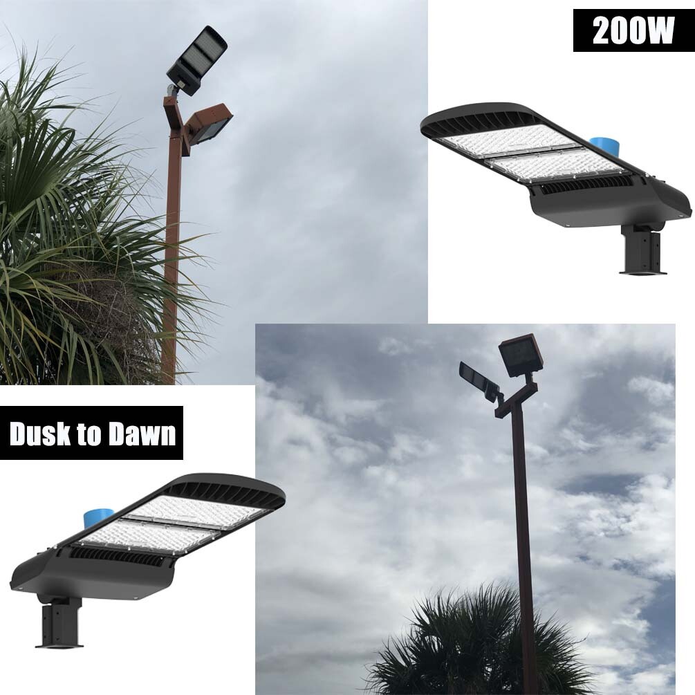 200w Led Shoebox Street Light Area Parking Lot Light Pole