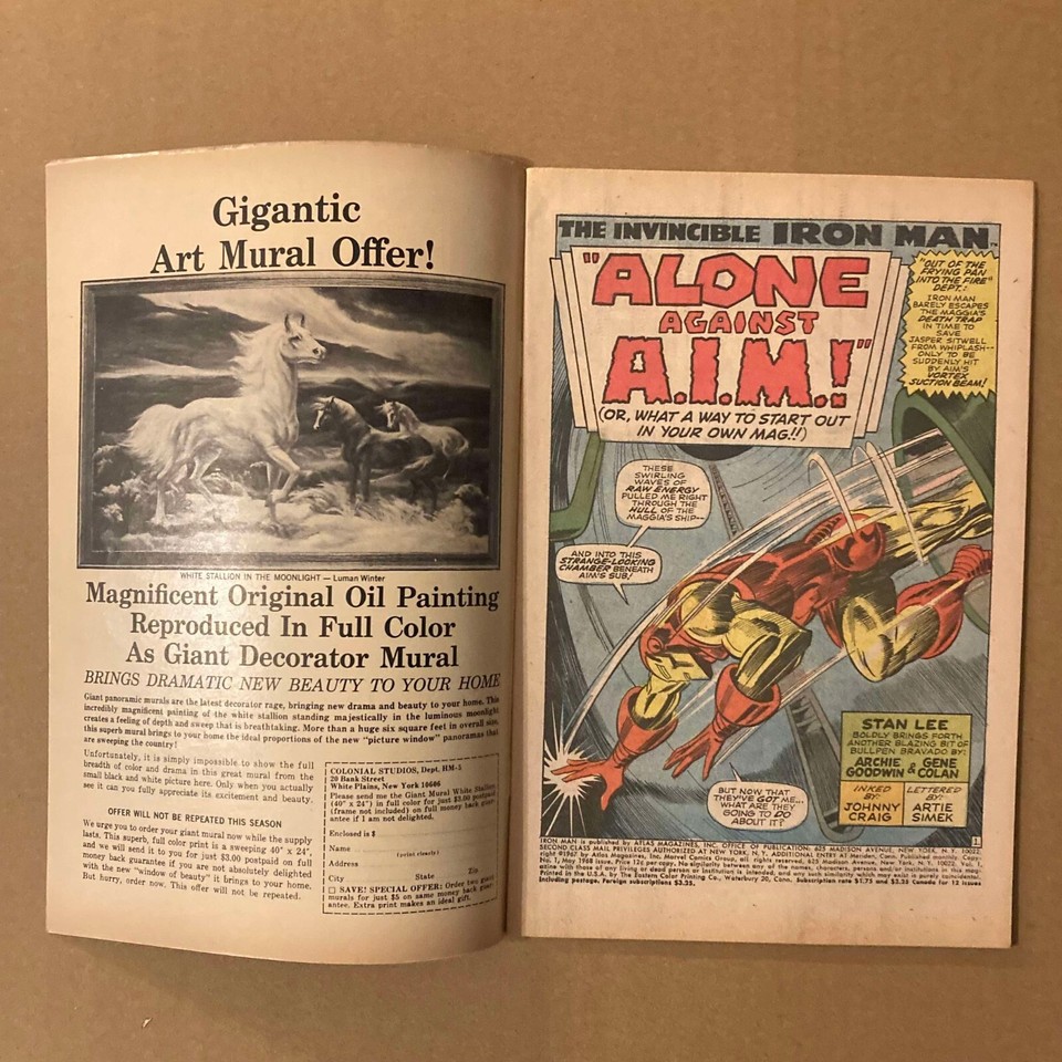 The Invincible Iron Man #1 - May 1968 / Marvel Comics first issue | eBay