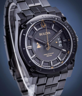 Bulova Precisionist 98B295 Grammy Edition Black Dial Stainless Steel ...