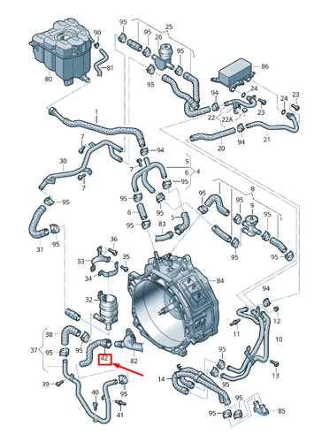 VW TOUAREG 7P Motor Inverter Kühlmittelschlauch 7P0121156C NEU ORIGINAL ...