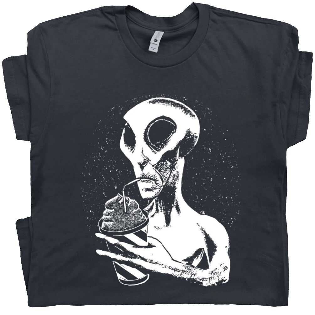 Alien Graphic T Shirt Drinking Ufo Tee Area 51 Roswell New Mexico ...