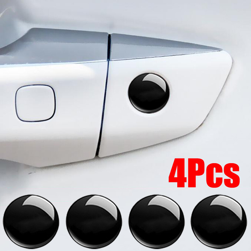 4Pcs Glossy Black Car Door Lock Keyhole Protector Stickers Cover ...