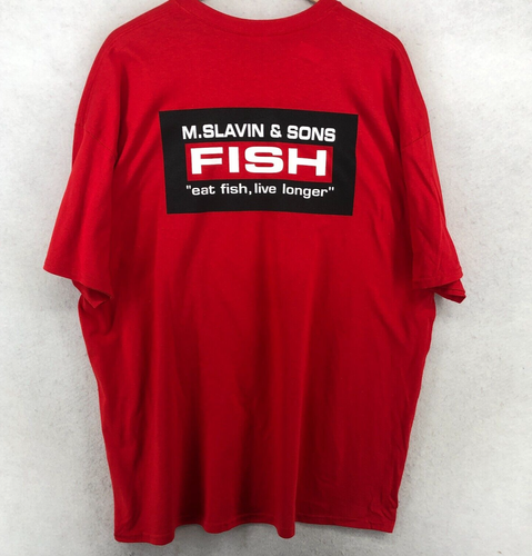 M SLAVIN & SON Shirt 2XL NYC Fishmonger Fulton Fish Hunts Point Bronx ...