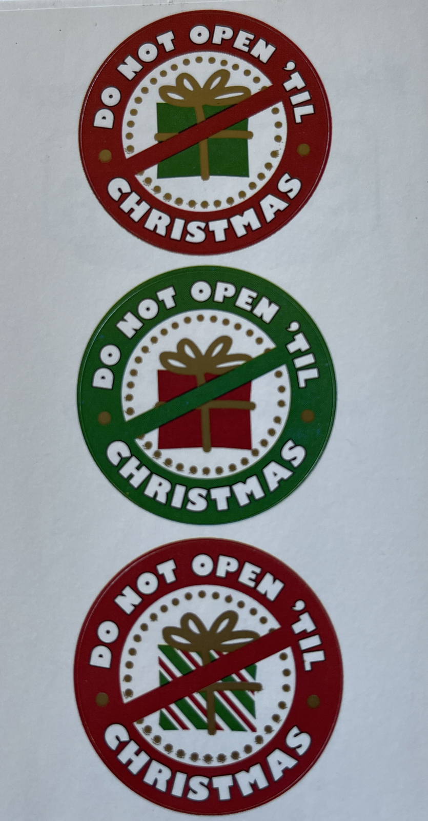DO NOT OPEN Stickers(3Pc)Frances Meyer•Christmas•Presents•Holiday •Gift ...