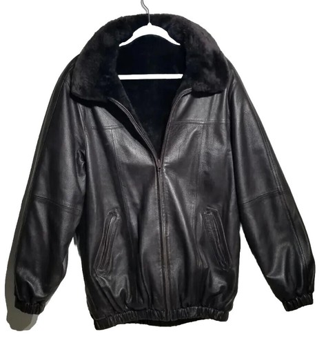 Vintage Birger Christensen Brown Leather Fur Reversible Men's Lg ...