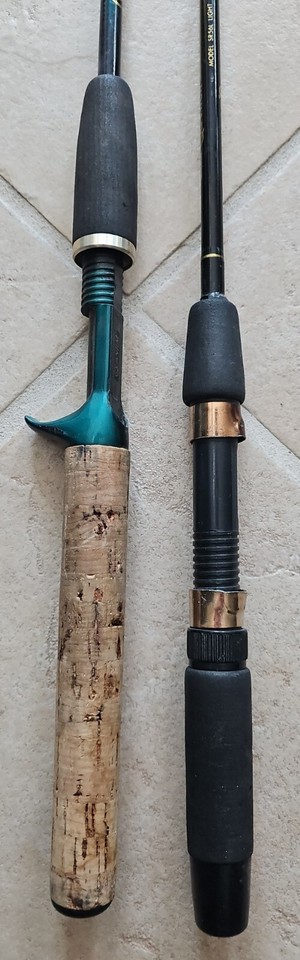 2 RODS QUANTUM XL GRAPHITE MODEL QXLC 60M 6' MED. ACTION CASTING ROD 1 ...