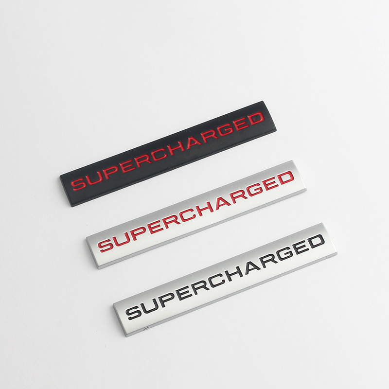 1Pc Supercharged Emblem Alloy Badge 3D Chrome Finish Metal Sticker ...