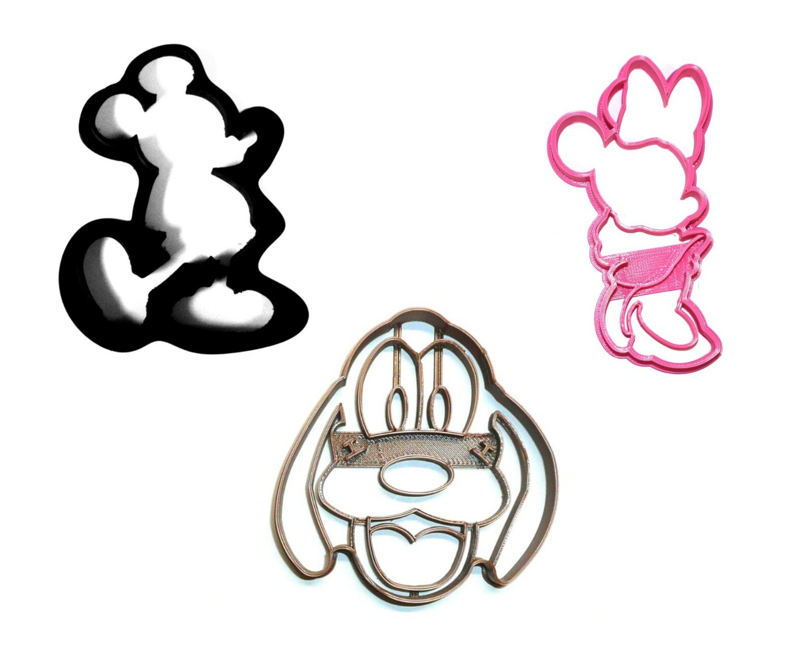 MICKEY AND MINNIE MOUSE WITH PLUTO THE PUP CARTOON COOKIE CUTTER USA ...