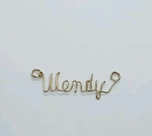 Vintage Gold Tone Wire Cursive Name Pendant "Wendy" #176 | eBay