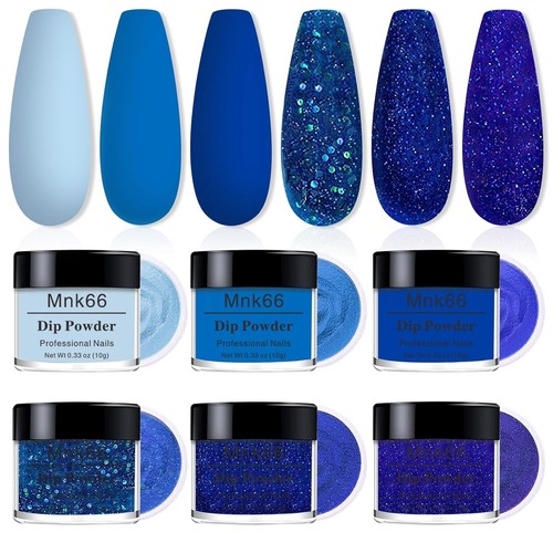 6 Colors Dip Powder Set, Royal Blue Glitter Dipping YYSDDPS-03-6pcs | eBay