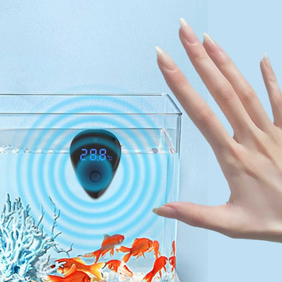 Aquarium Thermometer Small Digital LED Display for Reptile Tank Fish ...