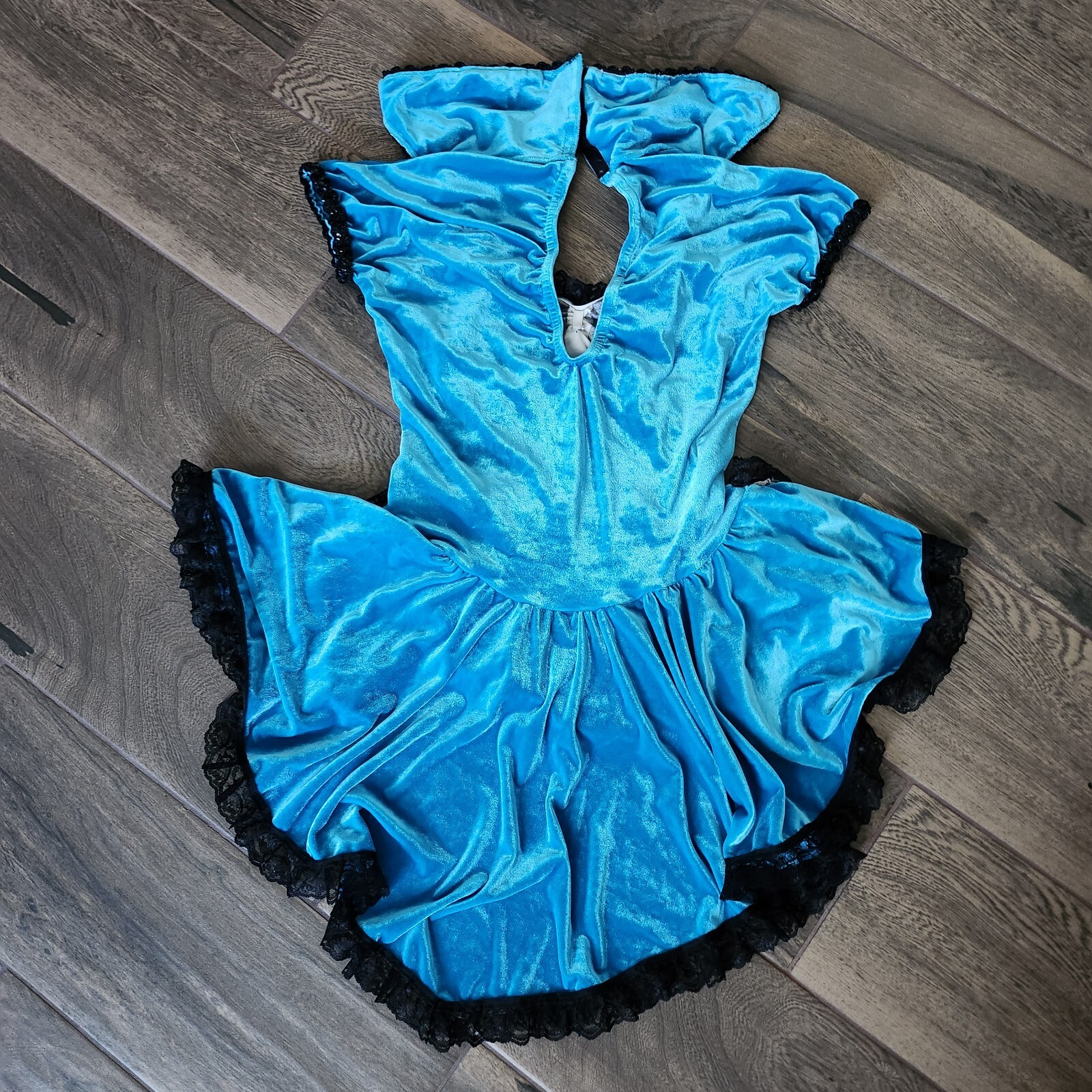 Blue velvet striped BLASIA dance costume sexy PIRATE wench romper ...