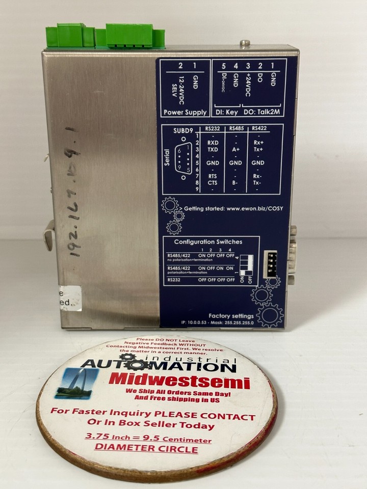 EWON COSY141 / EC51410-00-#00 ROUTER ETHERNET S/N: 1621-0020-39 SHIPS ...
