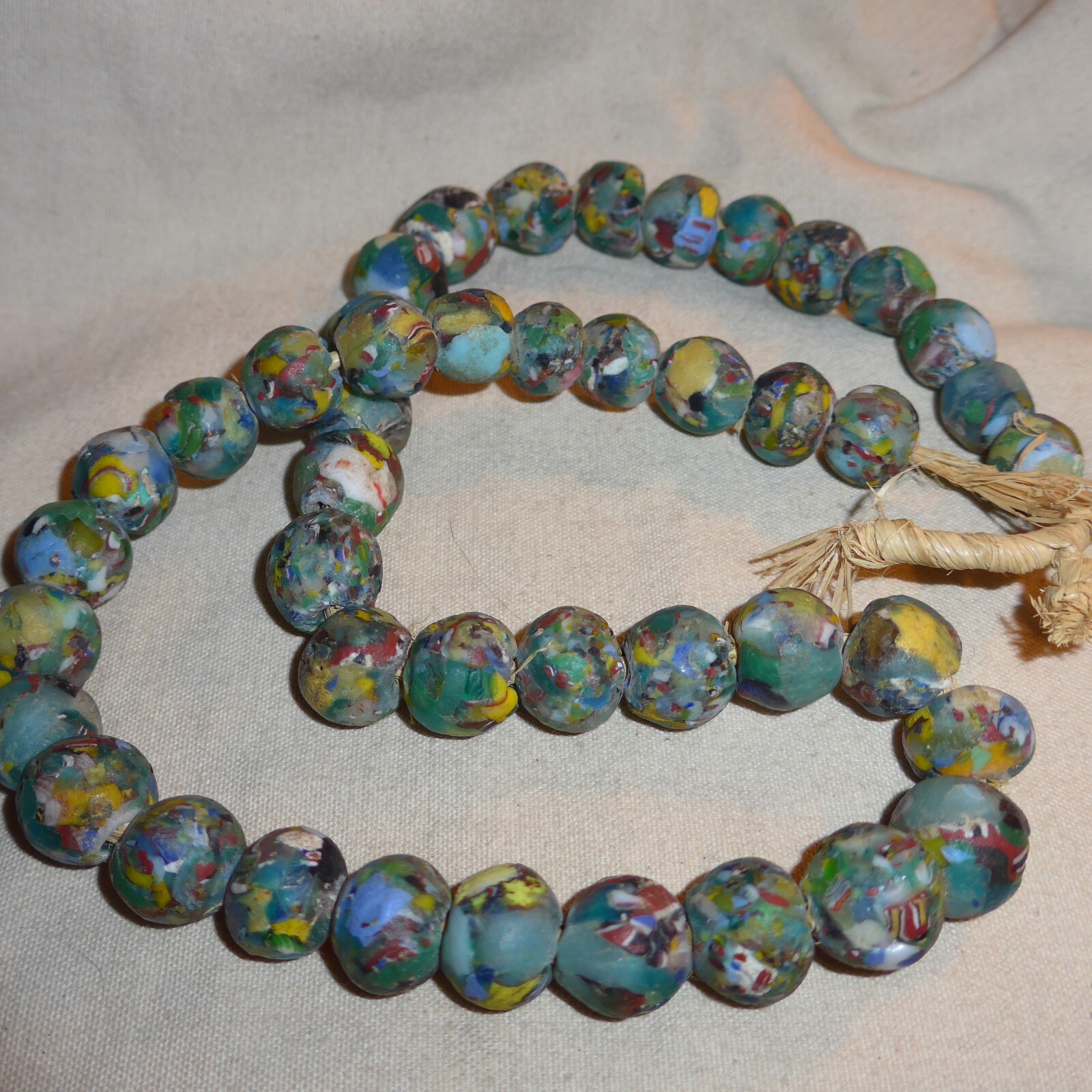 Ancient African Trade Old Mosaic Gabri Glass Beads St… - Gem