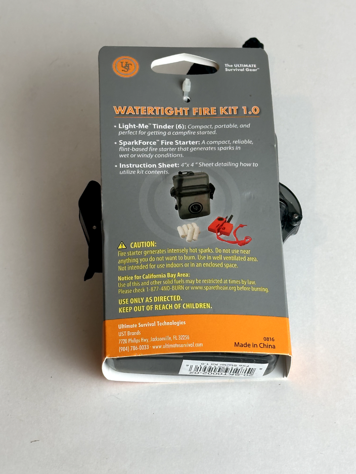 UST Ultimate Survival Fire Starter Kit Waterproof Case with Tinder Rod ...