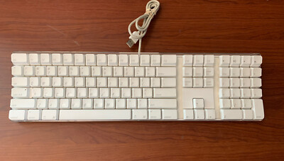 Genuine Apple Mac A1048 White Wired Full Size Keyboard English with 2 ...
