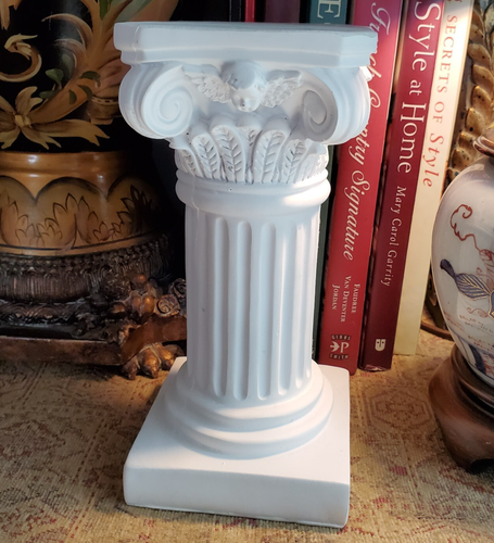 White Column Pillar Indoor Sculpture Pedestal Plant Stand Candle Riser ...