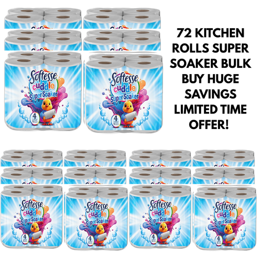 72 Kitchen Towels 2-Ply 3,600 Sheets Softesse Cuddle Super Soaker Bulk ...