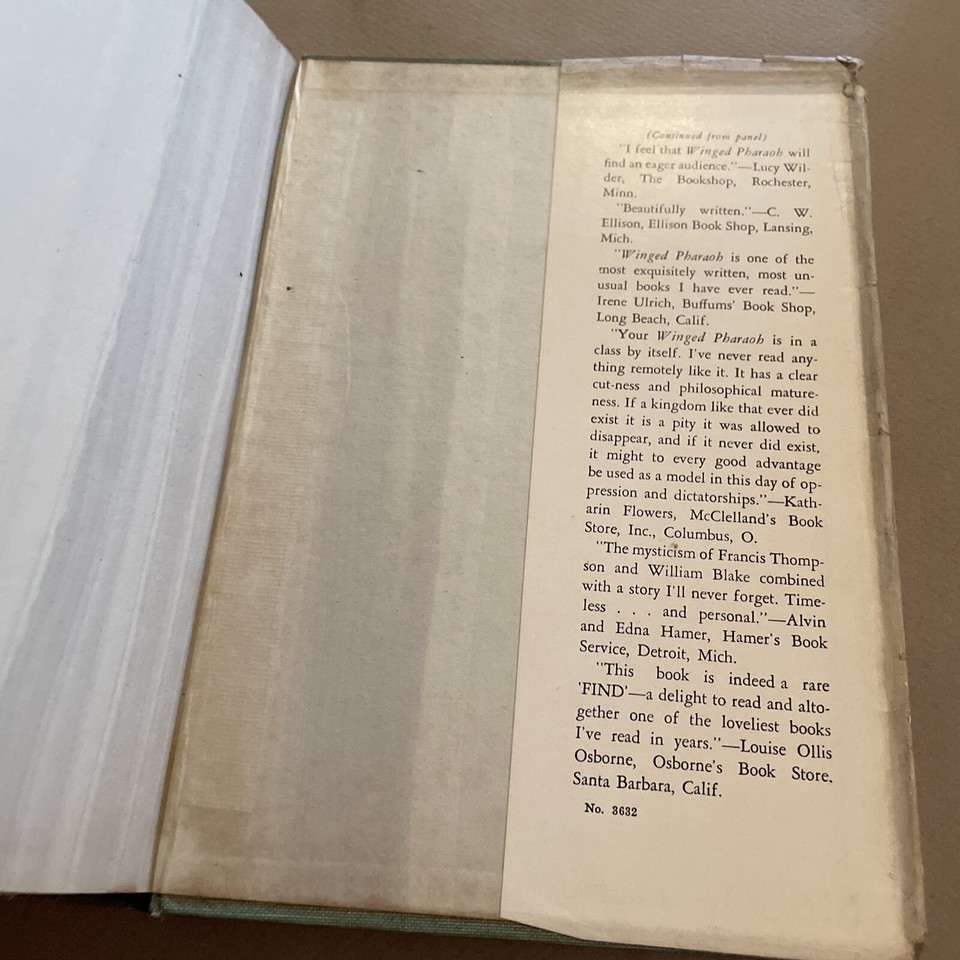 Winged Pharaoh, By Joan Grant, 1938, Reincarnation | eBay