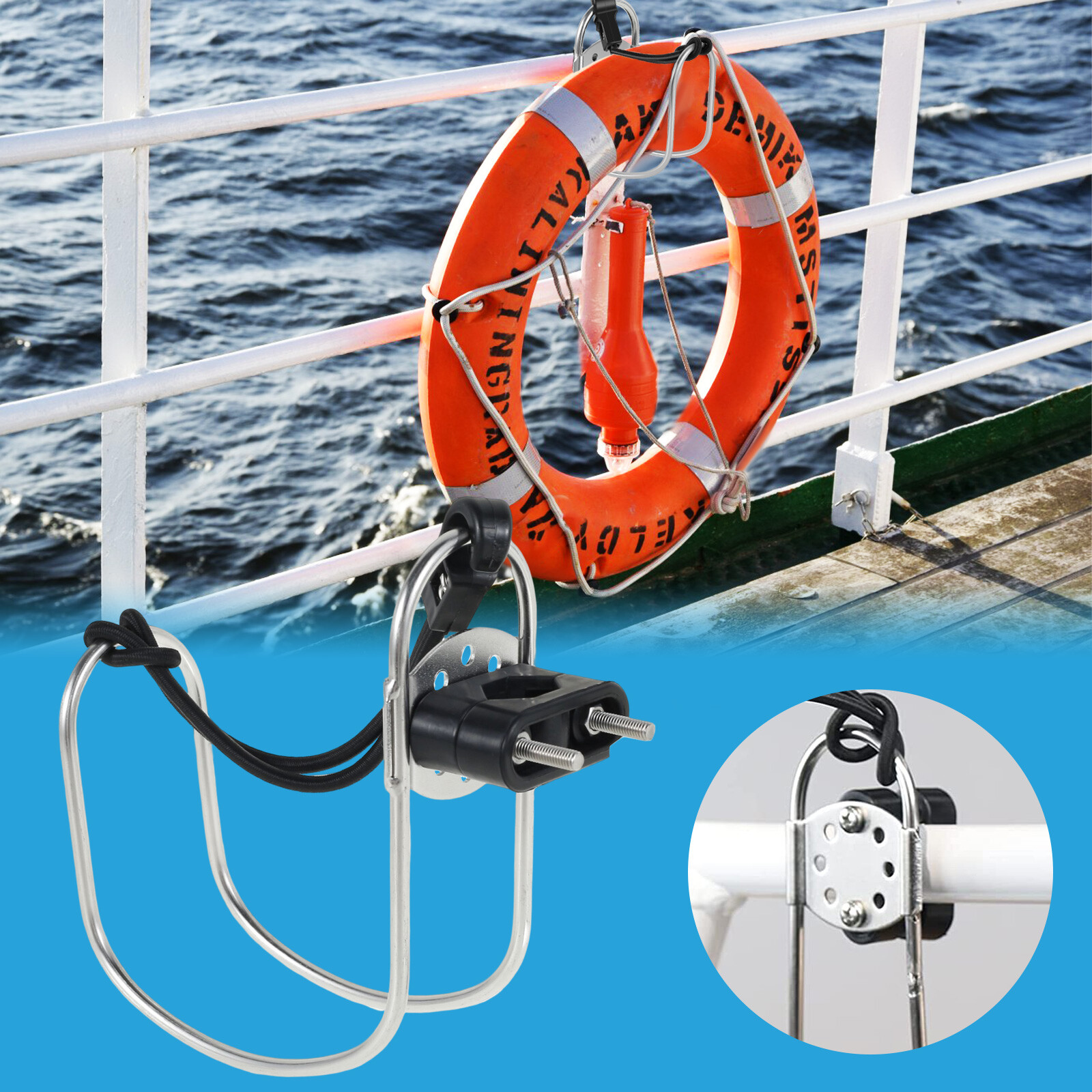 Horseshoe Lifebuoy Holder Kit 316 Stainless Steel Ship Lifebuoy Bracket ...