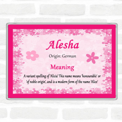 Alesha Name Meaning Jumbo Fridge Magnet Pink | eBay UK