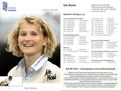 UTE NIZIAK Autogramm AK Autogrammkarte OLYMPIA Biathlon | eBay.de