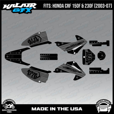 Graphics Kit for HONDA CRF150F CRF230F (2003-2007) Usa - Smoke | eBay