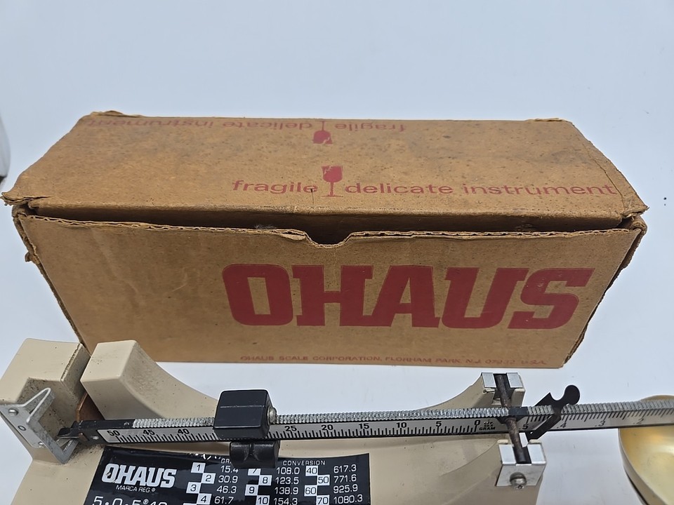 OHAUS 5 0 5 505-10 Precision Reloading Scale Balance Beam w/ Box | eBay