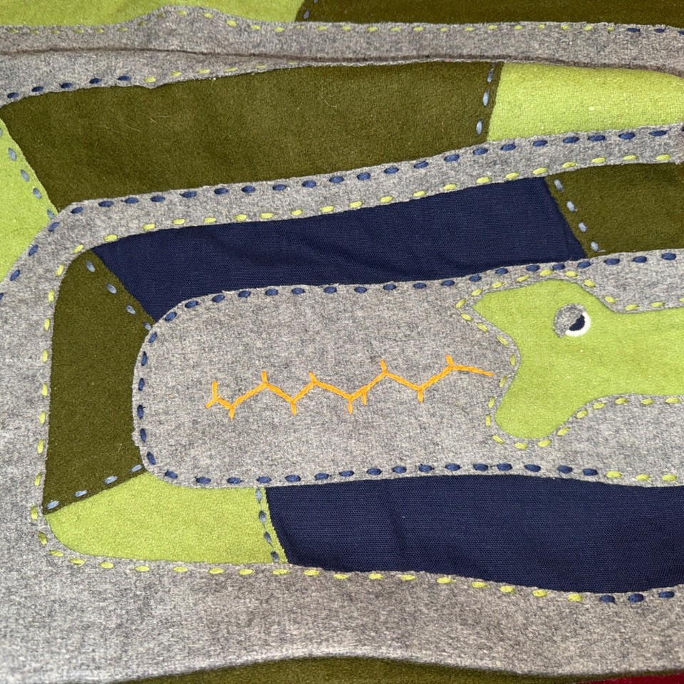 Pottery Barn Wool/Cotton Embroidered Chandler Snake Pillow Covers NWT ...