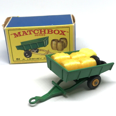 Lesney Matchbox No. 51 Trailer 1964 Green Made In England W/Box Repro ...