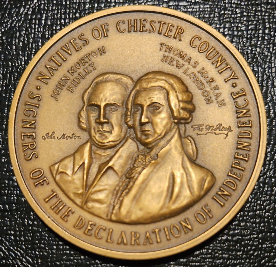 1976 AMERICAN INDEPENDENCE CHESTER COUNTY PA BICENTENNIAL MEDAL COIN ...