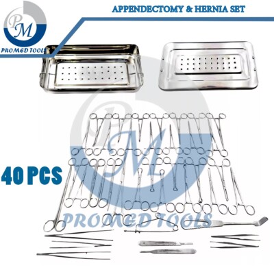 40 Pcs Appendectomy & Hernia Surgical Instruments Set with Instruments ...