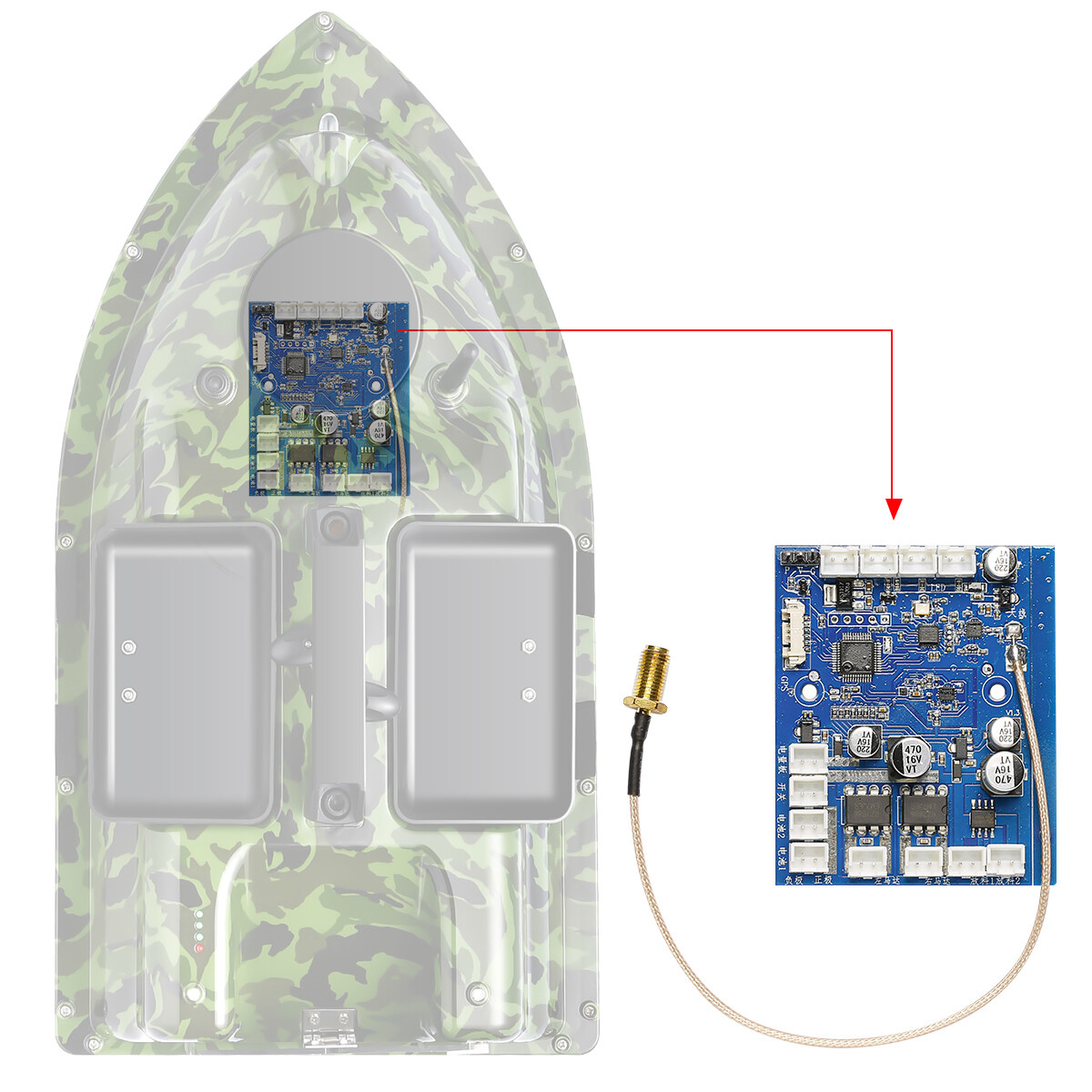 Fishing Bait Boat Spare Parts Propellers,Motors,Weed Guards,Antenna ...