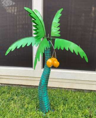 5' FT Metal Palm Tree Yard Art Garden Decor | eBay