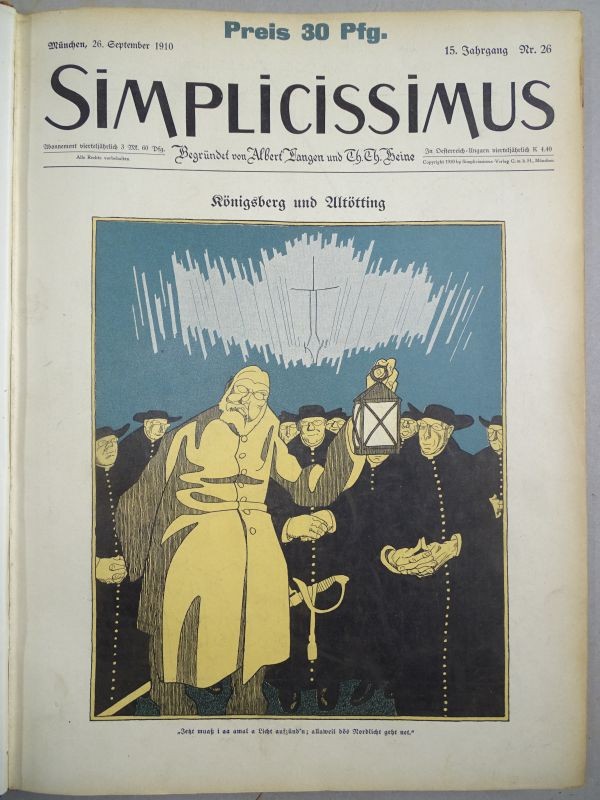 Simplicissimus Wochenschrift Jg. 15 - Zeitschrift Satire Humor ...