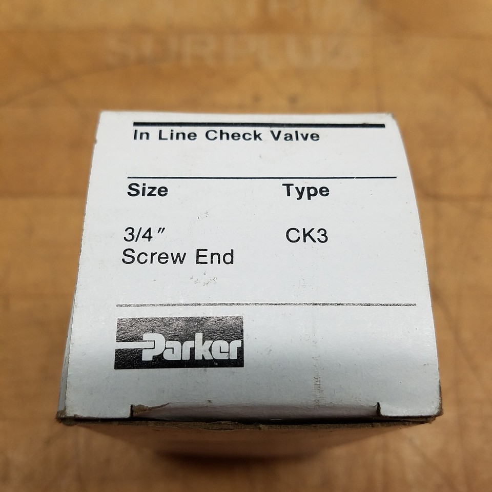 Parker CK3 3/4" Screw End In Line Check Valve - NEW | eBay