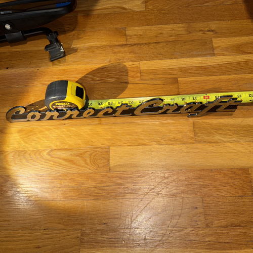 Correct Craft Emblem Chrome Lettering on Black Background Plastic 21" L ...