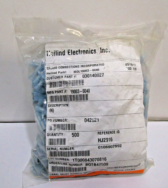 Molex 19003-0040 Quick Disconnect Solderless Terminal for sale online ...