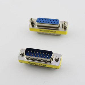 VGA/SVGA DB15 D-SUB 15Pin 2 Rows Male To DB15 Female Mini Gender ...