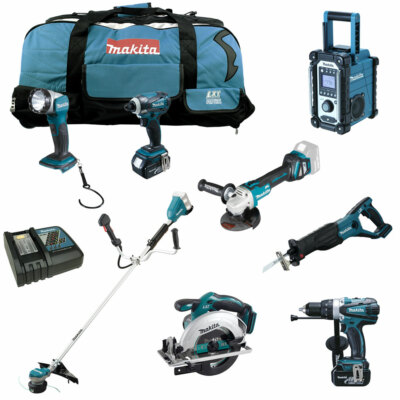 MAKITA DUR368AZ Rasentrimmer Combo Kit 18V inkl. 2x 5.0Ah Akku, DGA511 ...