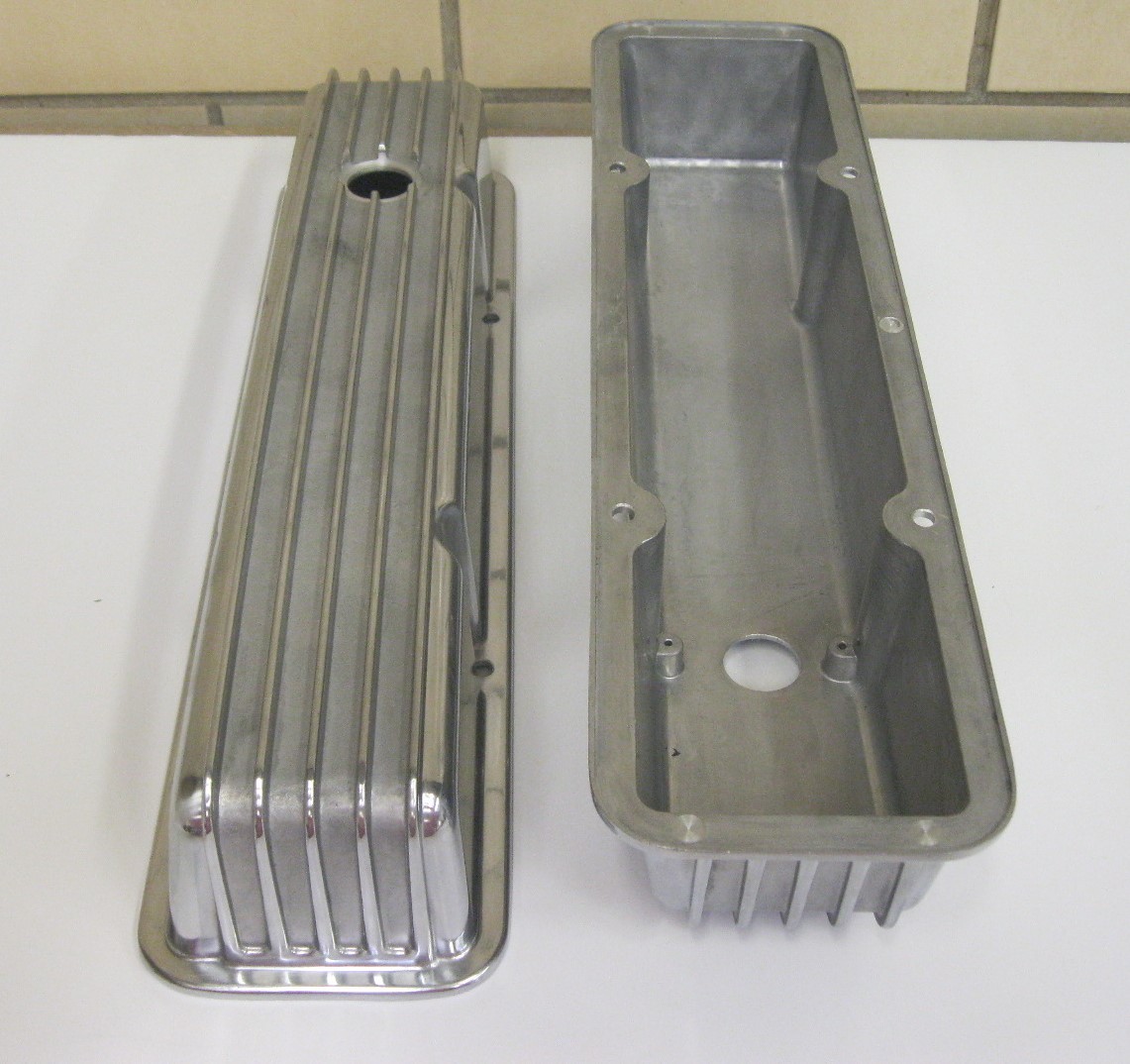 Vintage V8 Chevy 283 305 350 400 Retro Finned Aluminum TALL Valve ...