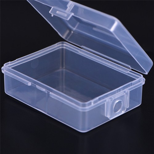 2PCS Small Transparent Plastic Storage Box Clear Square Multipurpose ...