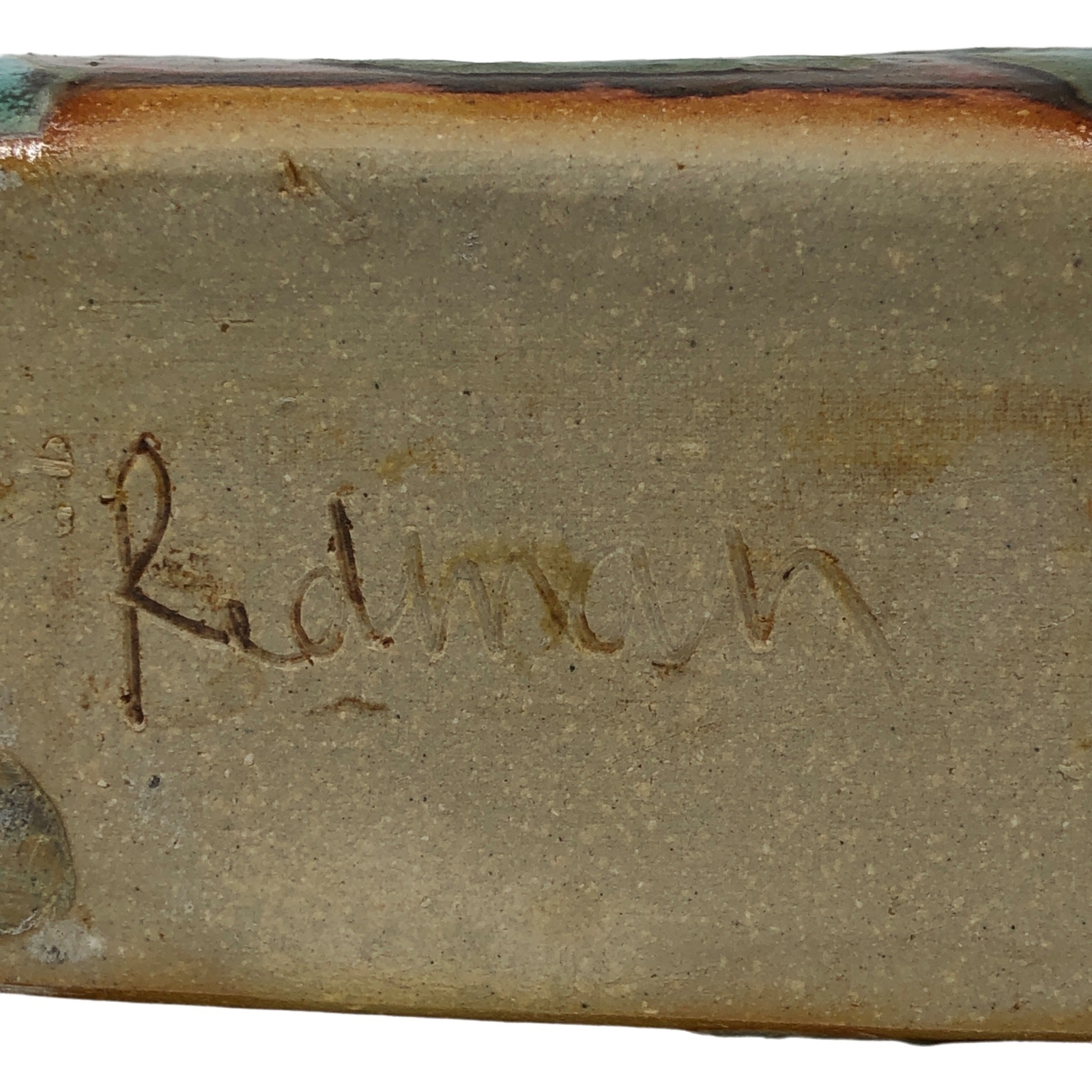 Studio Art Pottery Vase Nancy Redman North Carolina Blue Brown Acanthus ...