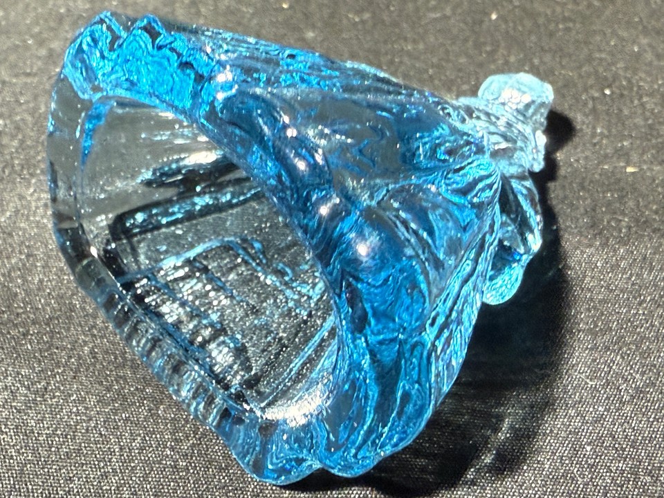 blue Vaseline uranium glass girl doll candy container woman Elizabeth ...