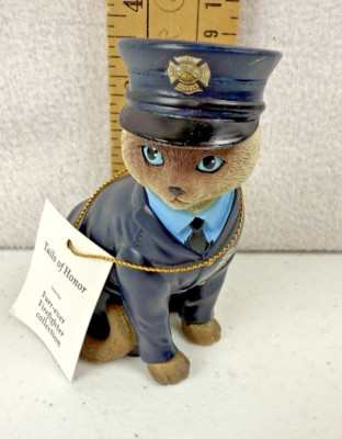 Hamilton Furr-Ever Firefighter Tails of Honor Resin Cat 4" Figurine ...