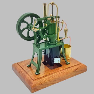 ENGINEDIY R01 Small Vertical Green Brass Manual Flywheel Start Engine ...