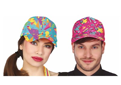 1980's BASEBALL CAP HAT NEON 80'S 90'S FANCY DRESS COSTUME ACCESSORY ...